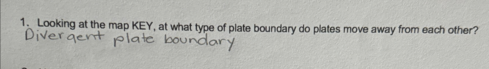 Solved Looking at the map KEY, at what type of plate | Chegg.com