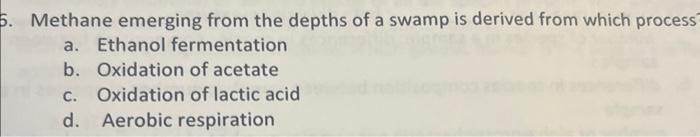 Solved Methane emerging from the depths of a swamp is | Chegg.com
