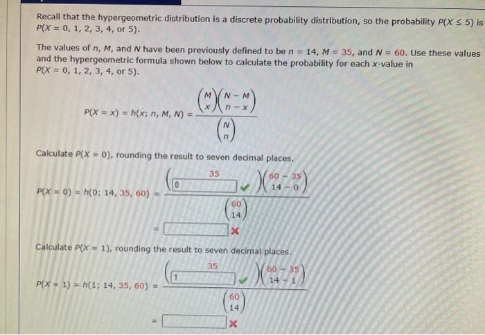 Solved Recall That The Hypergeometric Distribution Is A