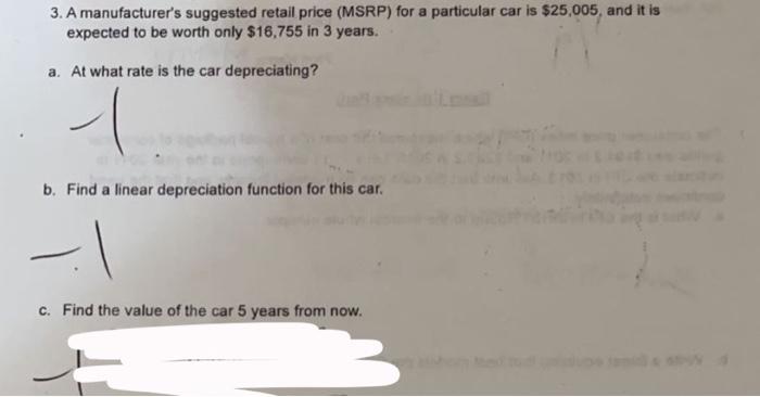Solved 3. A manufacturer's suggested retail price (MSRP) for | Chegg.com