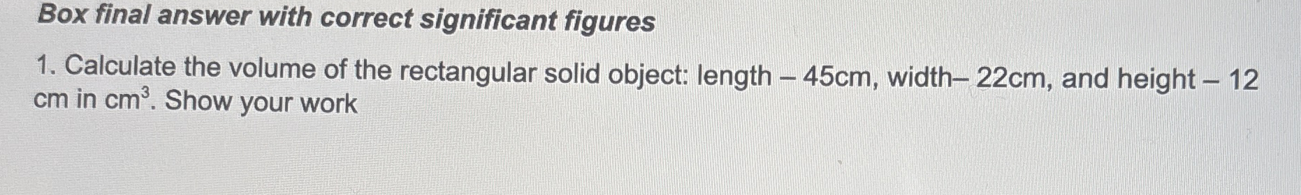 Solved Box final answer with correct significant | Chegg.com
