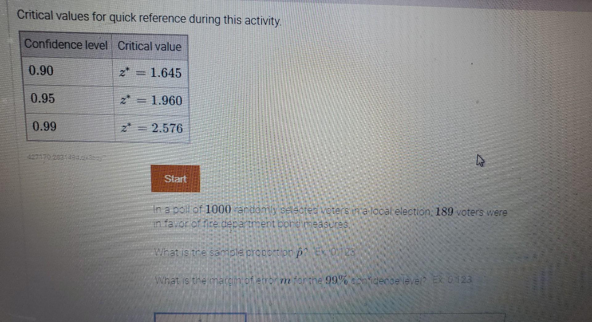 Solved Critical values for quick reference during this | Chegg.com