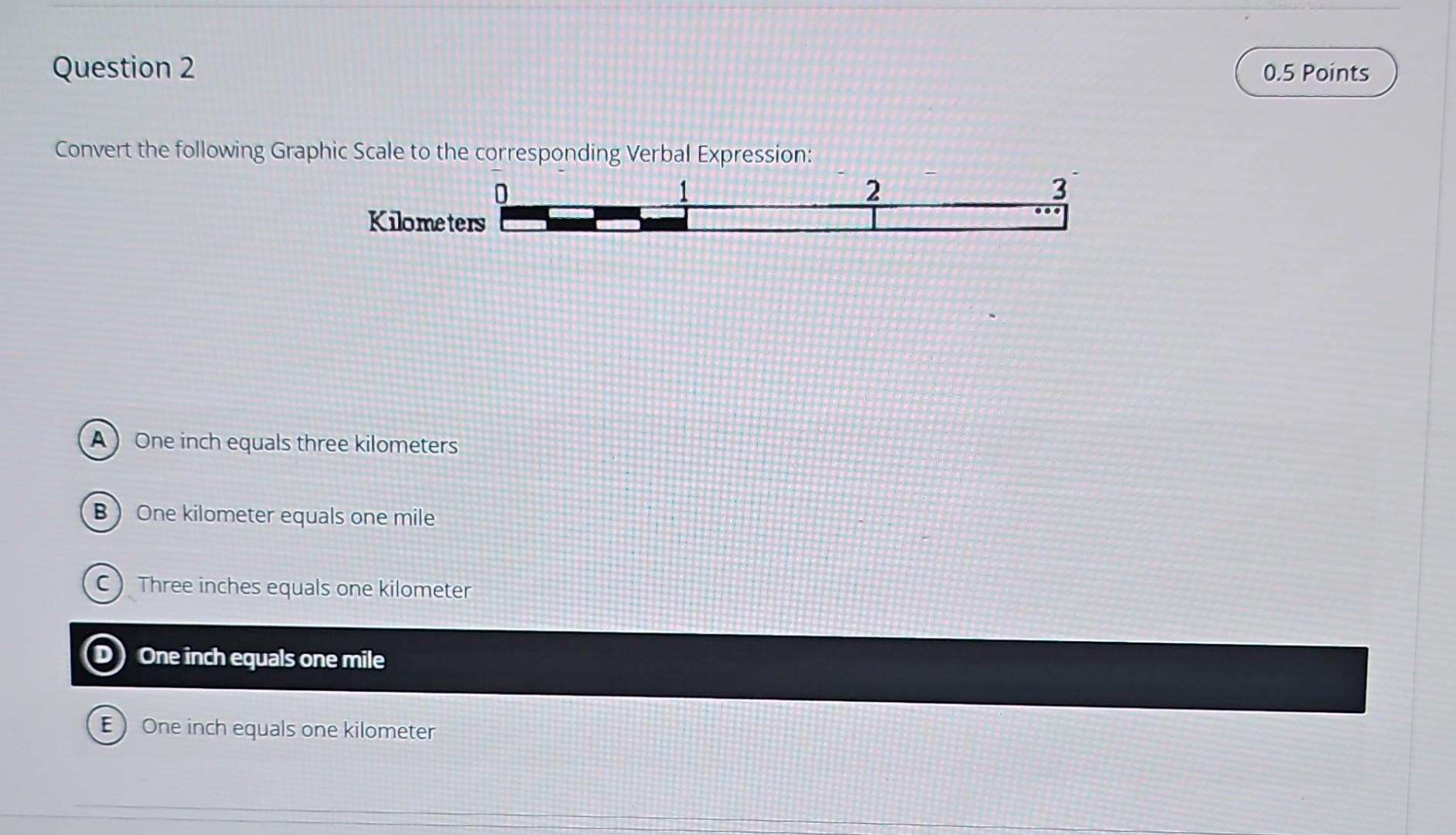 Convert the following Graphic Scale to the | Chegg.com
