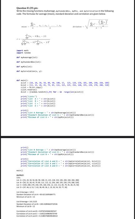 Solved Question 11 (25) pis: Write the missing functions | Chegg.com