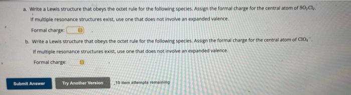 Solved a. Write a Lewis structure that obeys the octet rule | Chegg.com