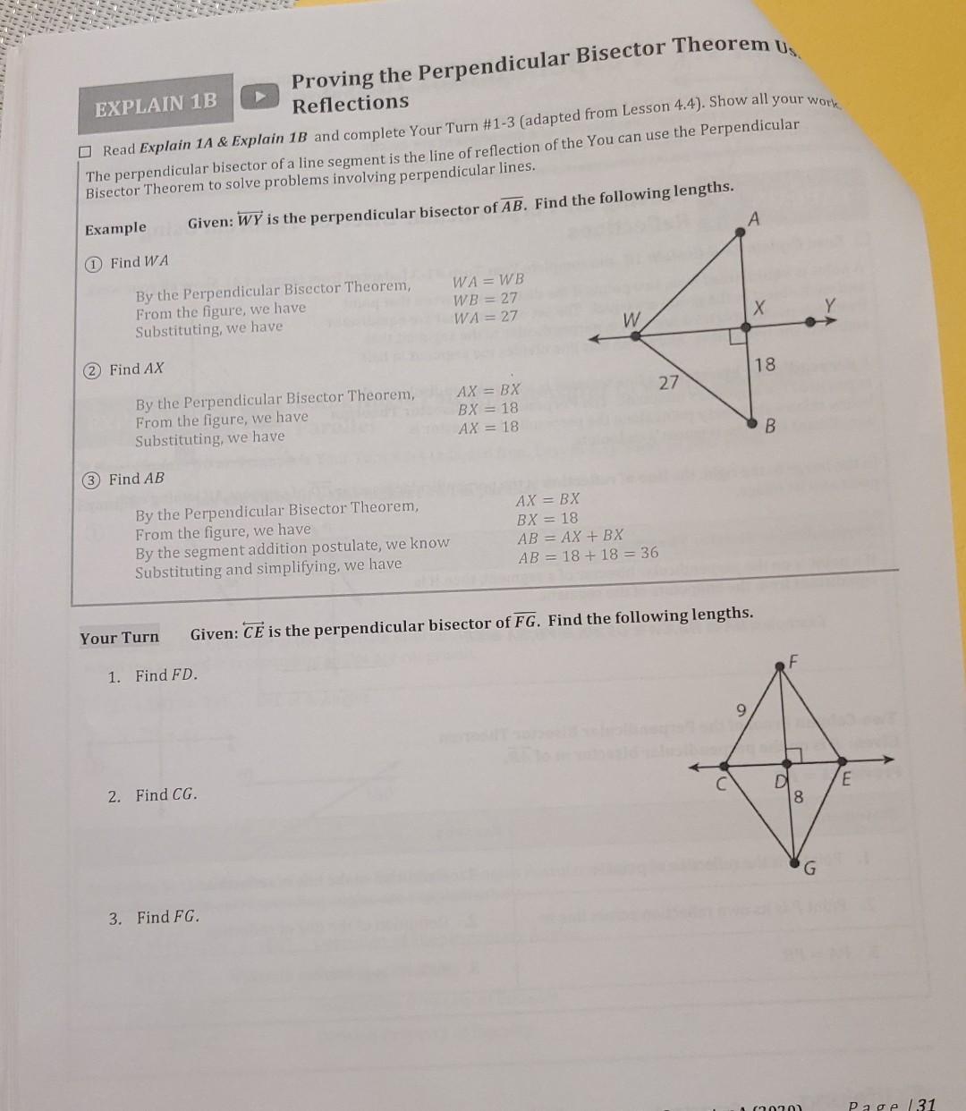 Solved Proving the Perpendicular Bisector Theorem Us EXPLAIN | Chegg.com