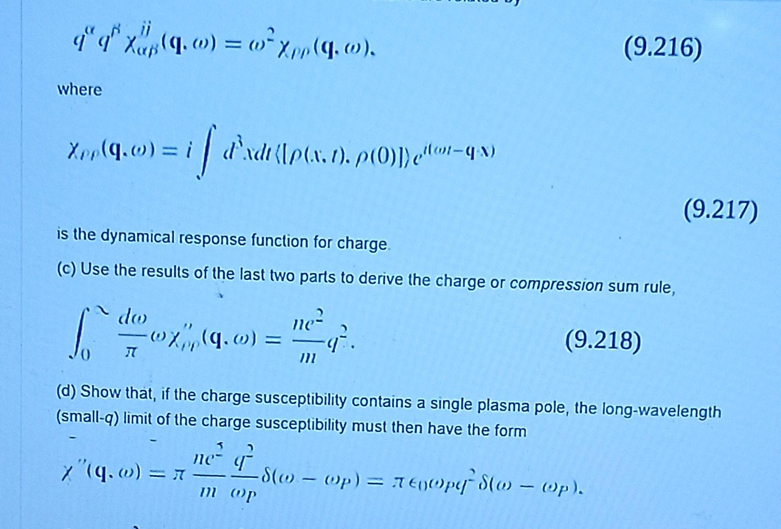 Compressibility or charge susceptibility sum rule. | Chegg.com