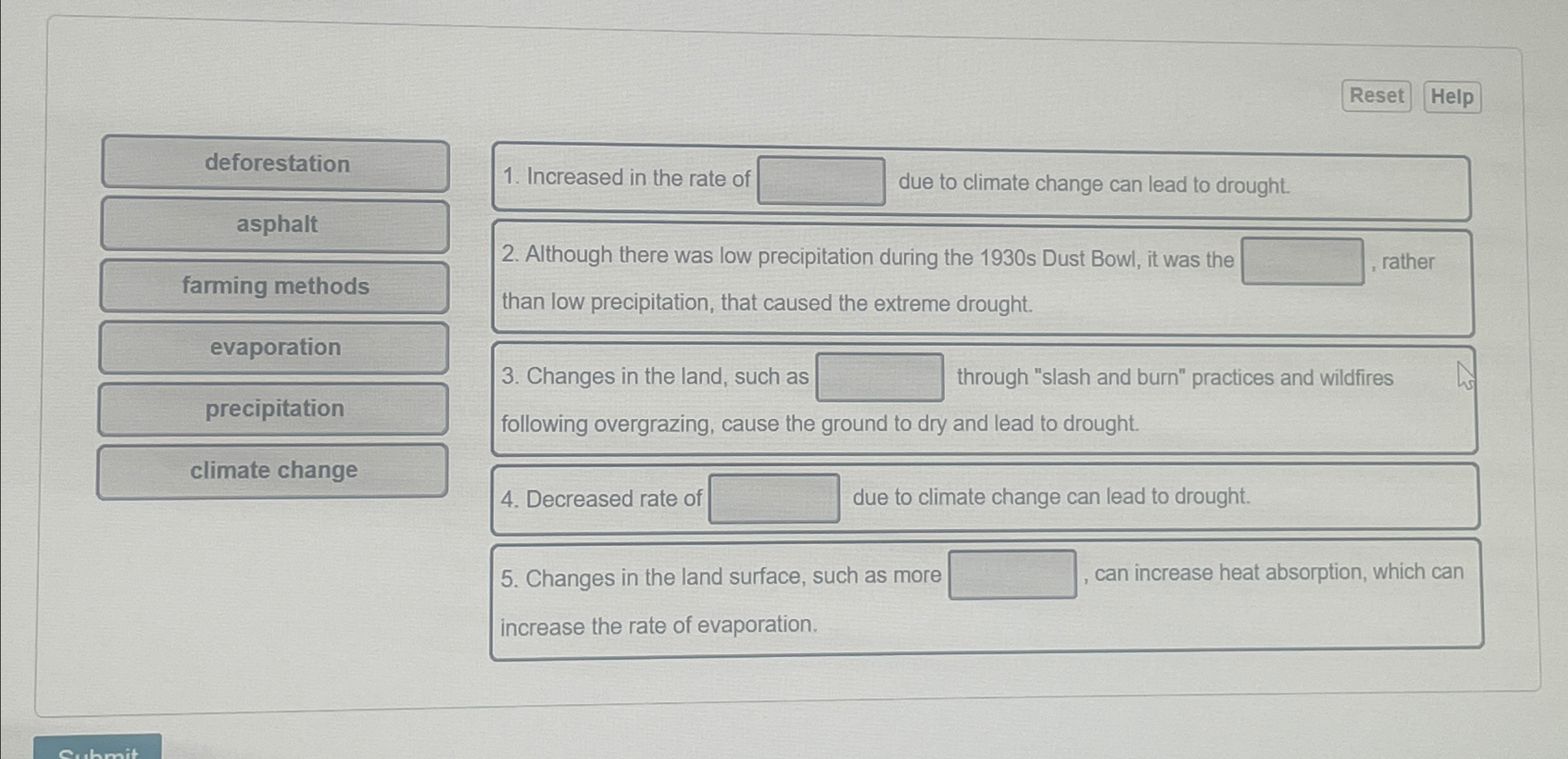 Solved Match words in the peft column to blanks on the right | Chegg.com