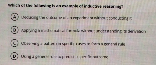 Solved Which of the following is an example of inductive | Chegg.com