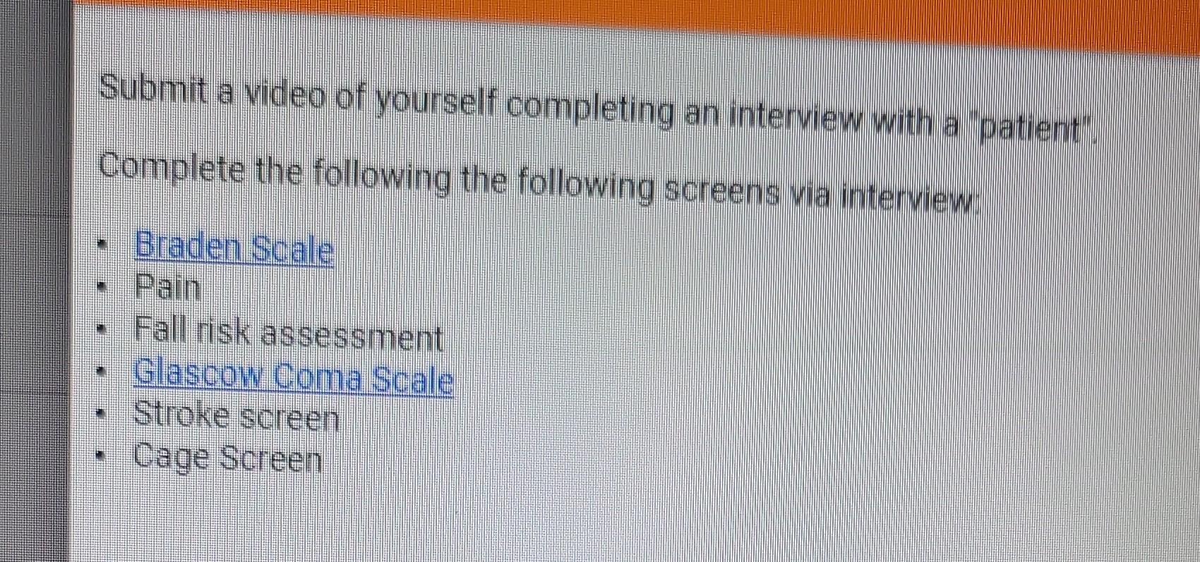 Solved Submit a video of yourself completing an interview | Chegg.com