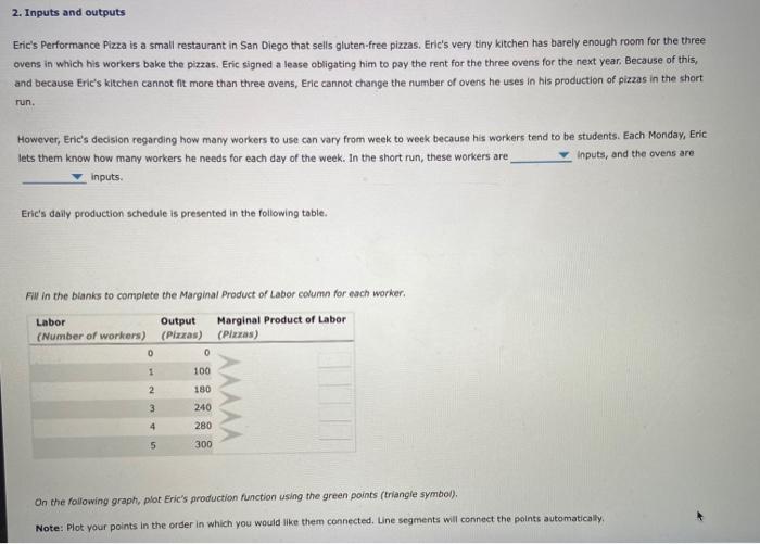 Solved 2. Inputs and outputs Eric's Performance Pizza is a | Chegg.com