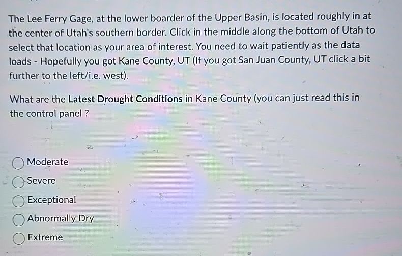 Solved The Lee Ferry Gage, at the lower boarder of the Upper | Chegg.com