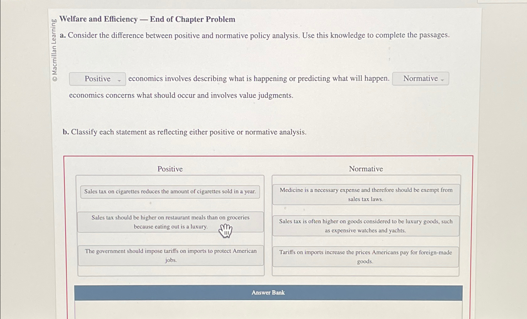 Solved Welfare and Efficiency - ﻿End of Chapter Problema. | Chegg.com