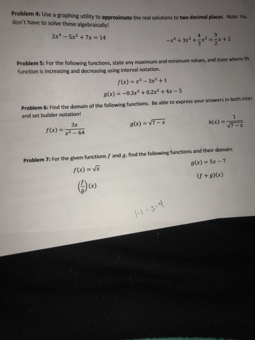Solved Problem 4: Use a graphing utility to approximate the | Chegg.com