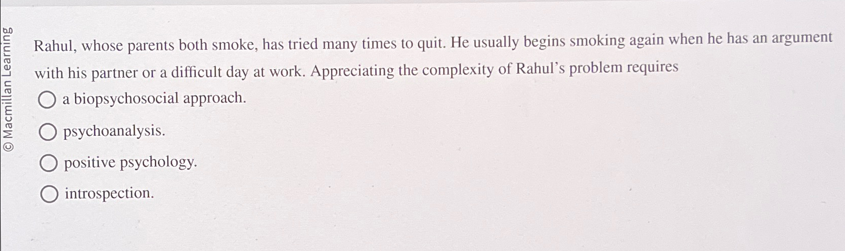 Solved Rahul, whose parents both smoke, has tried many times | Chegg.com