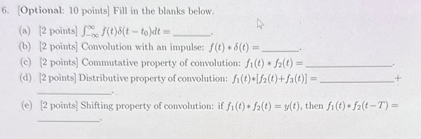 Solved [Optional: 10 ﻿points] ﻿Fill in the blanks below.(a) | Chegg.com