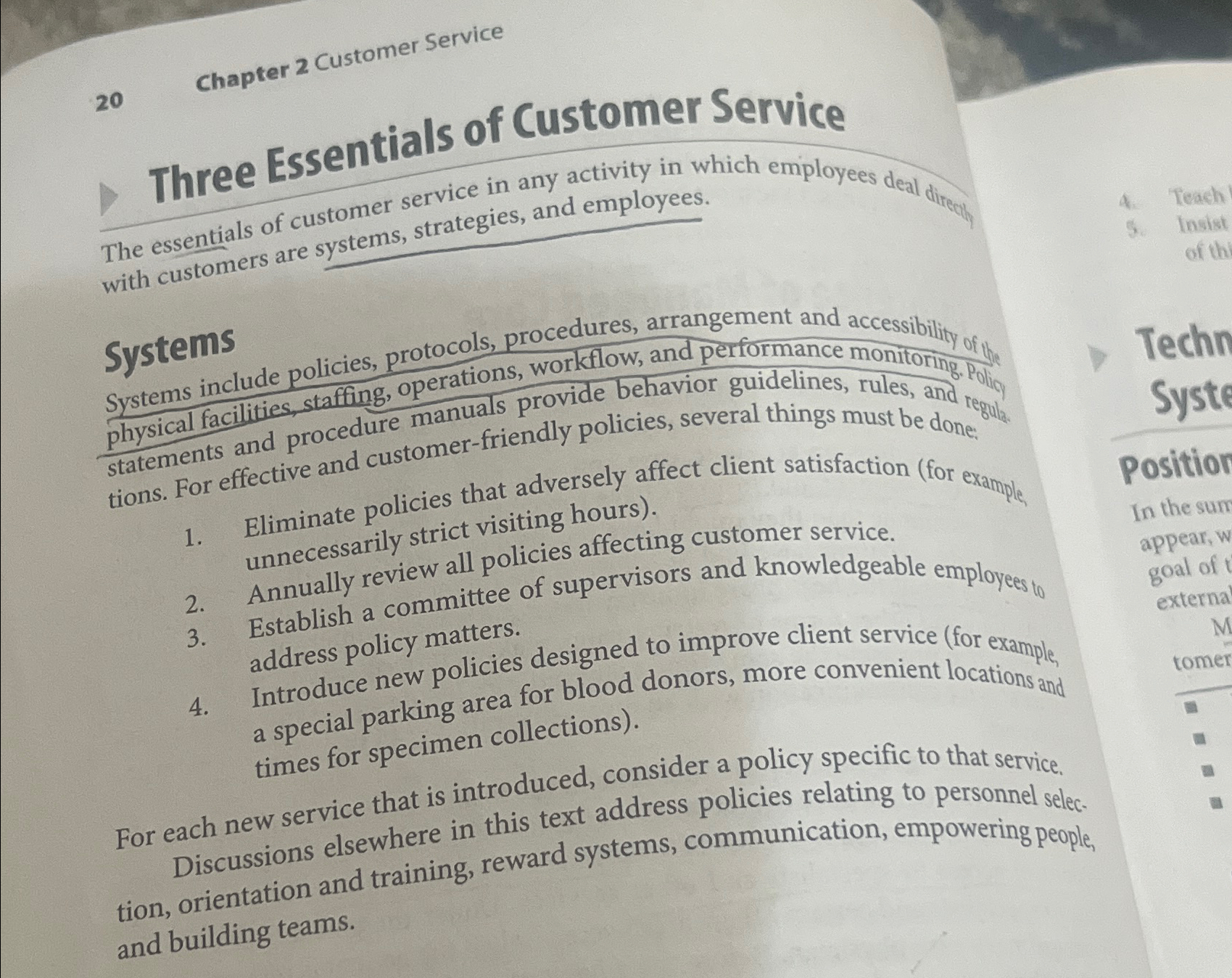 Solved 20Chapter 2 ﻿Customer ServiceThree Essentials of | Chegg.com