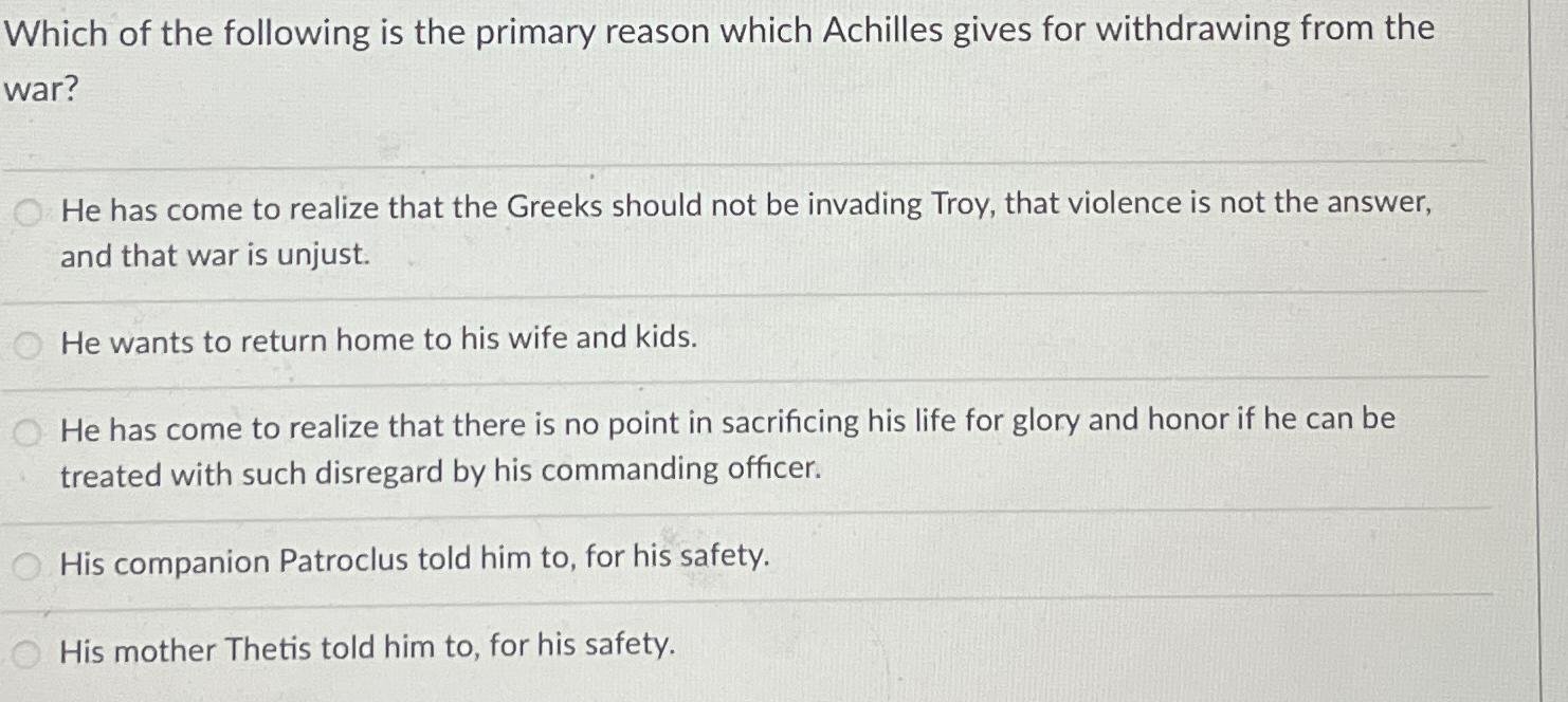 Solved Which of the following is the primary reason which | Chegg.com