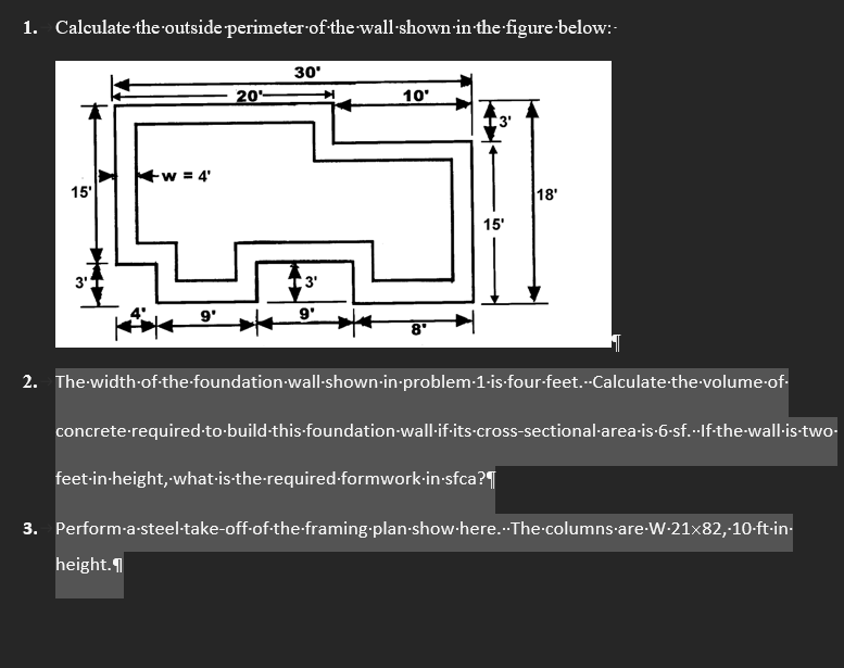 Solved Calculate the outside perimeter of the wall shown in | Chegg.com