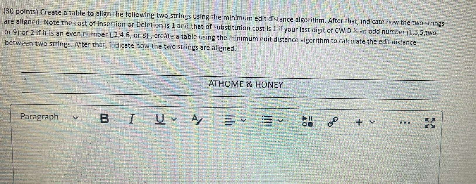 Solved (30 points) Create a table to align the following two | Chegg.com