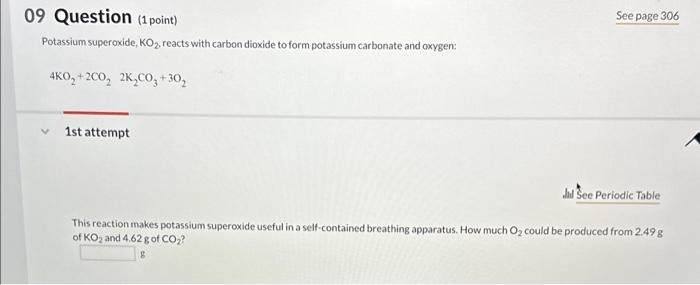 Solved Potassium superoxide, KO2, reacts with carbon dioxide | Chegg.com