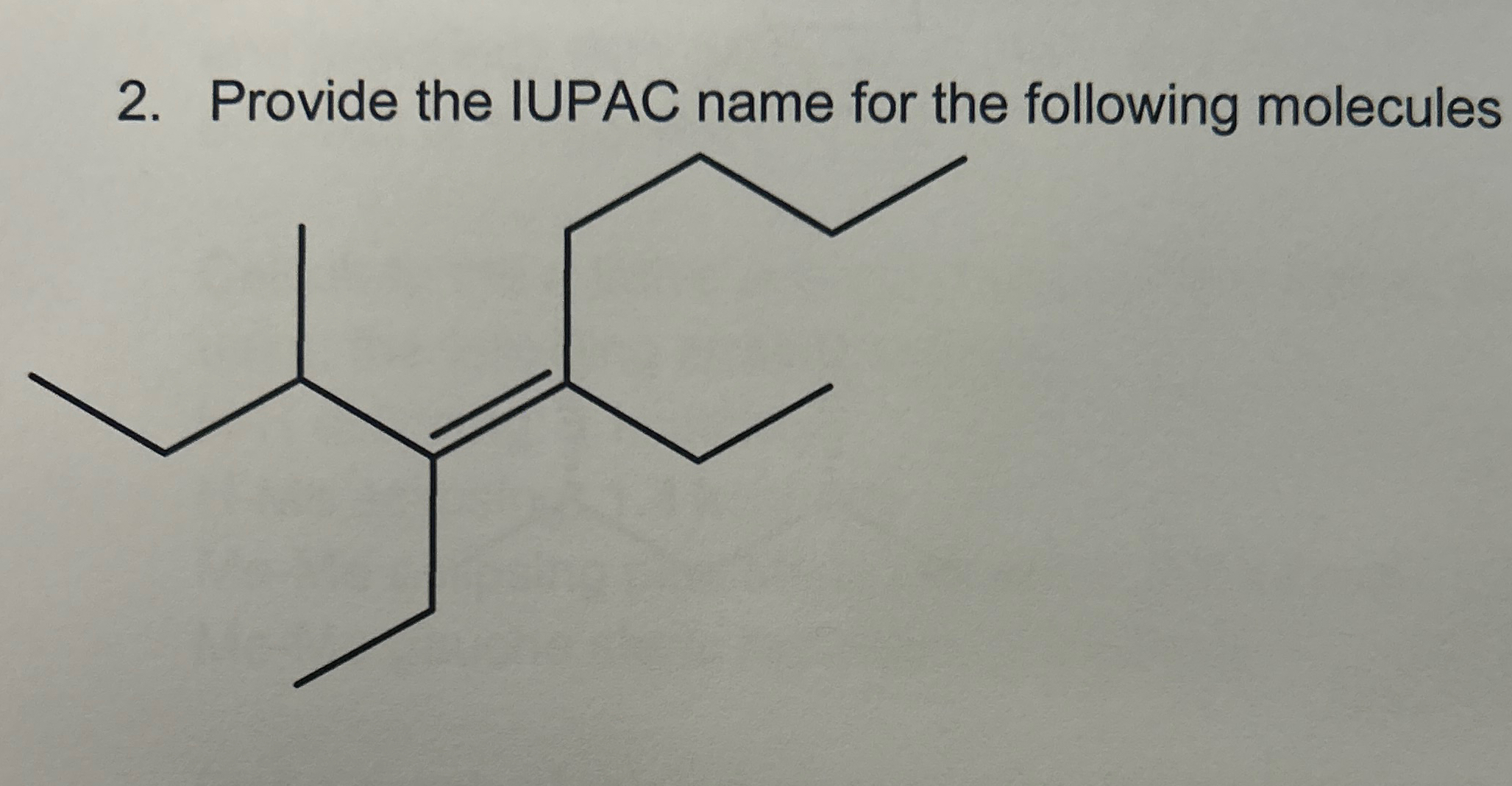 Solved Provide the IUPAC name for the following molecules | Chegg.com