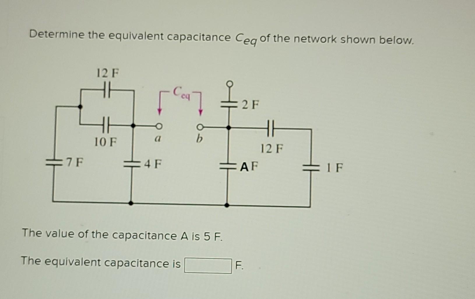 Solved Determine the equivalent capacitance Ceq of the | Chegg.com