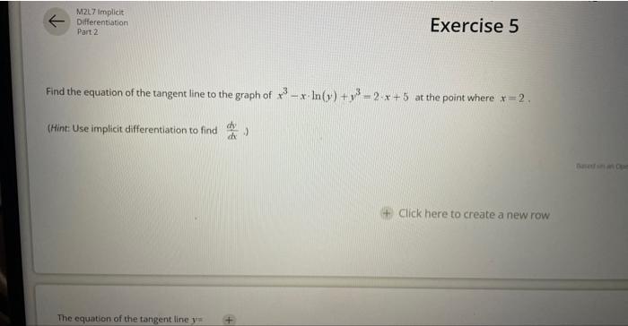 Solved M2L7 Implicit Differentiation Part 2 Exercise 5 Find | Chegg.com