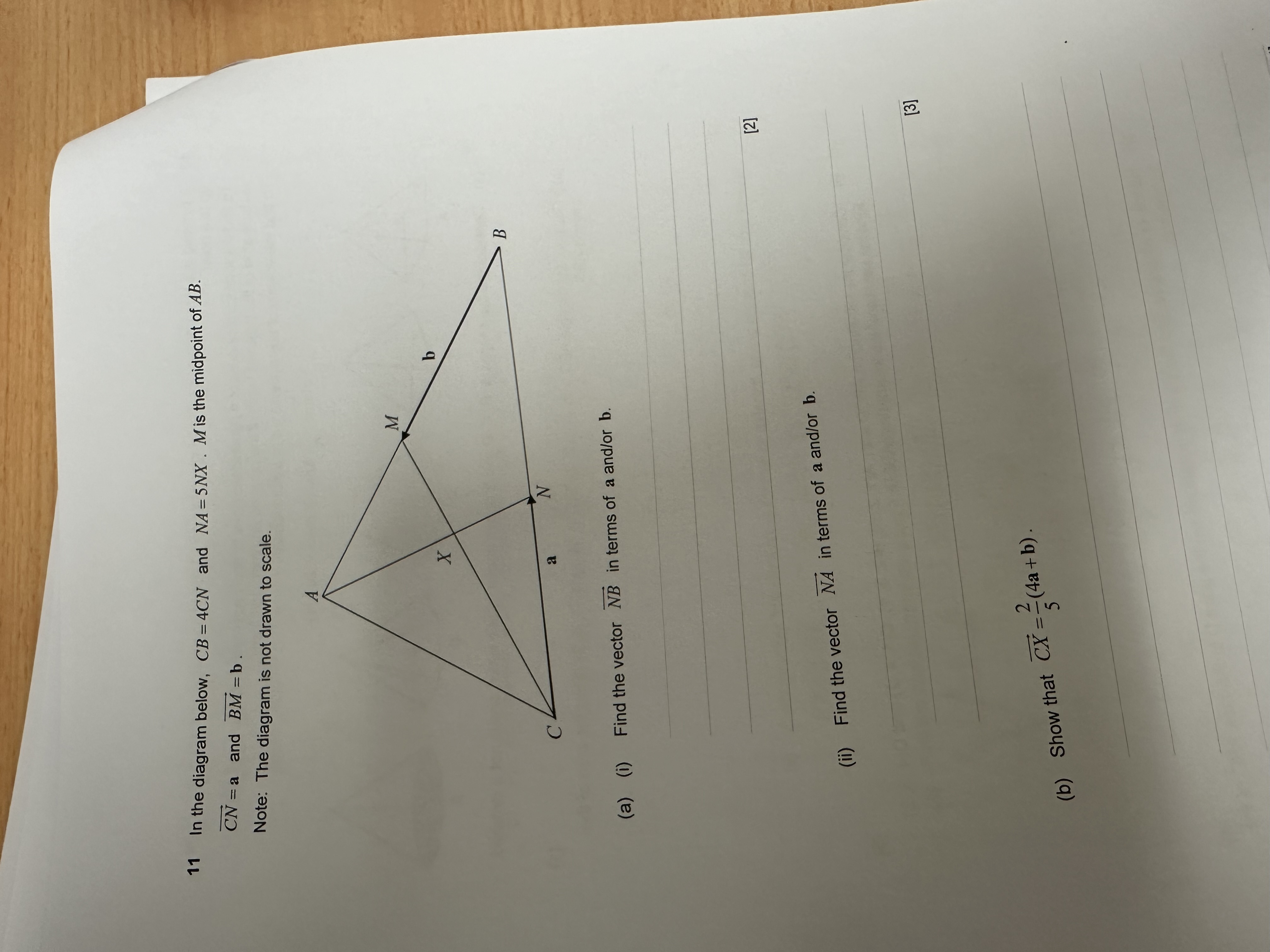 Solved 11 ﻿In the diagram below, CB=4CN ﻿and NA=5Nx. M ﻿is | Chegg.com