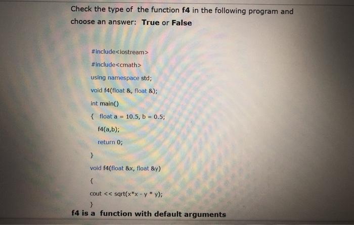 Solved Check the type of the function f4 in the following | Chegg.com