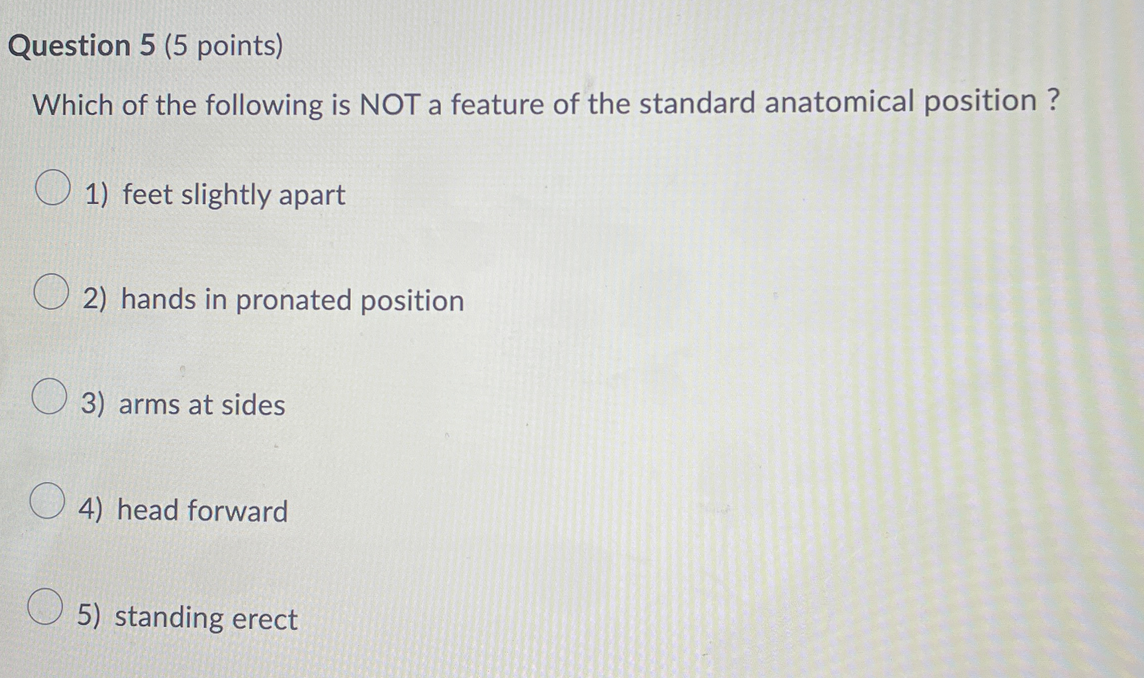 Question 5 (5 ﻿points)Which of the following is NOT a | Chegg.com