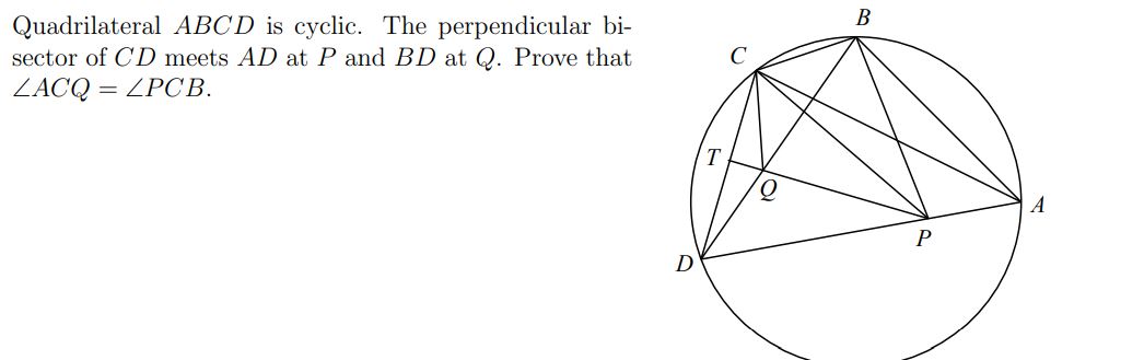 Solved Quadrilateral ABCD is ﻿cyclic. The perpendicular | Chegg.com