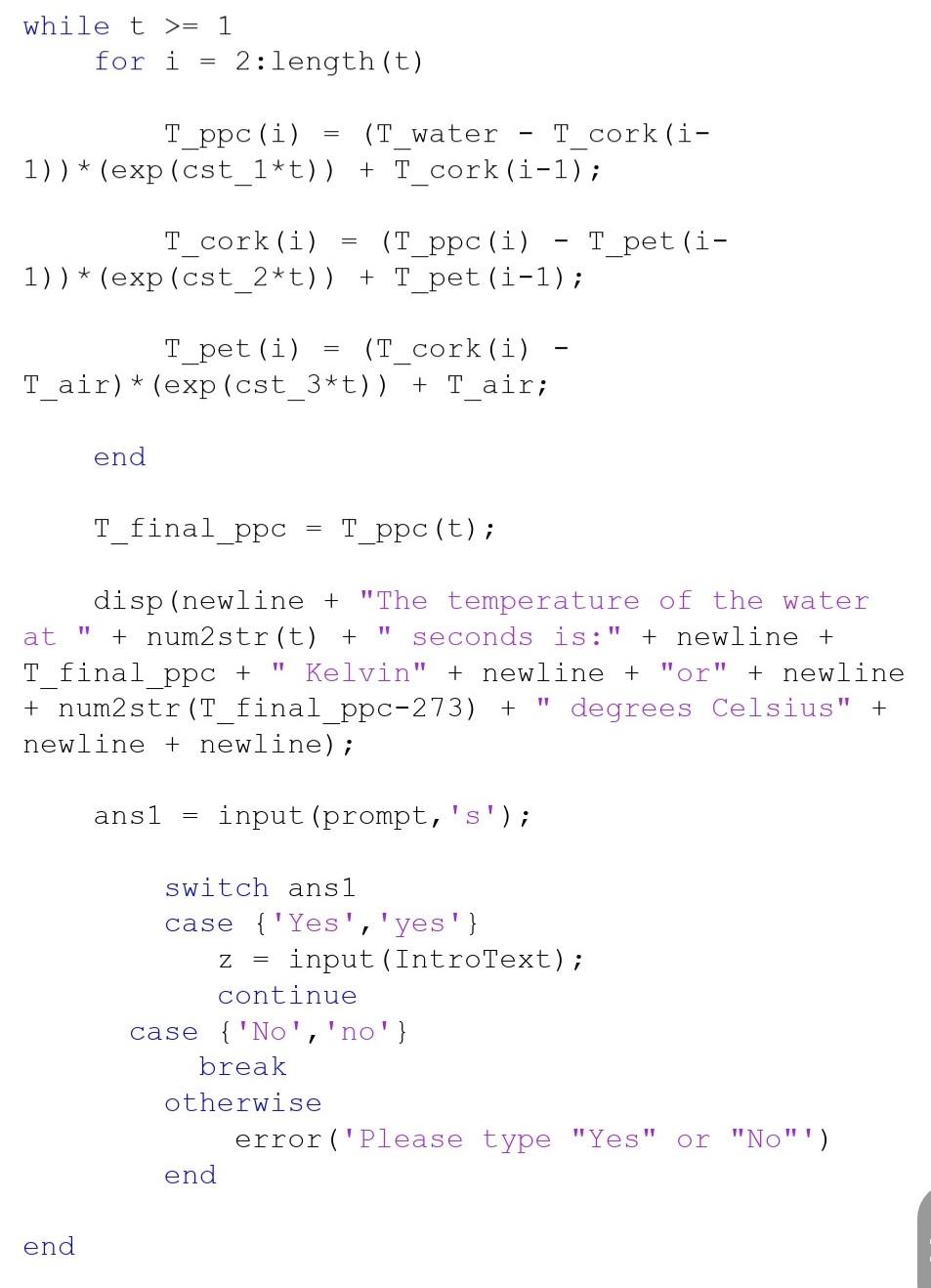 Solved hi! we are facing a problem in this matlab code: | Chegg.com Solved hi! we are facing a problem in this matlab code: | Chegg.com