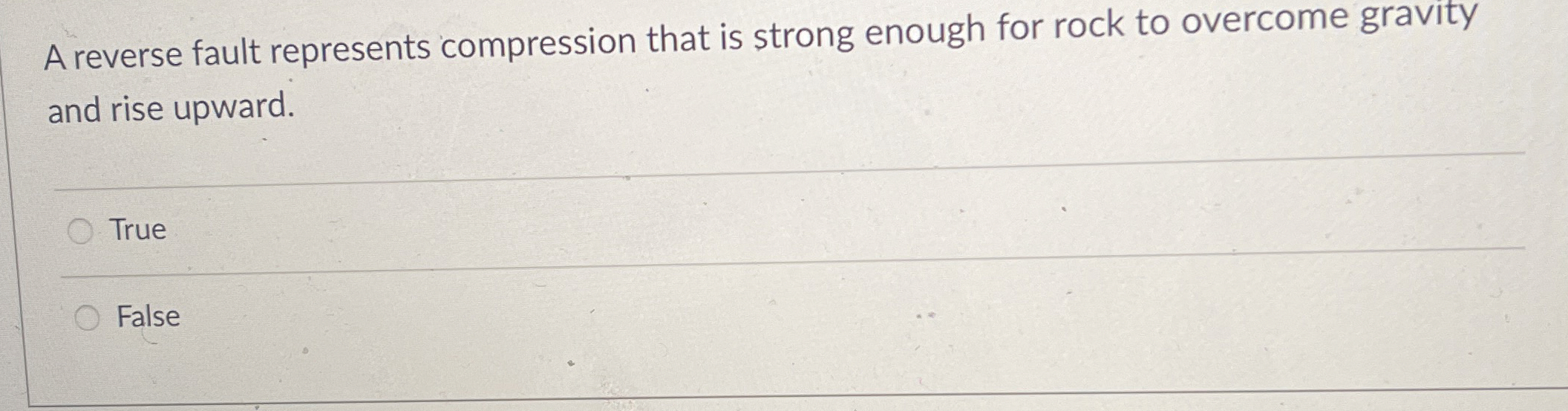 Solved A reverse fault represents compression that is strong | Chegg.com