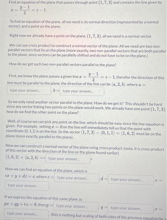 Find an equation of the plane that passes through | Chegg.com