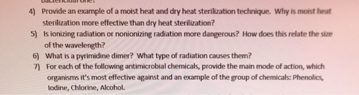 Solved 4) Provide an example of a moist heat and dry heat | Chegg.com