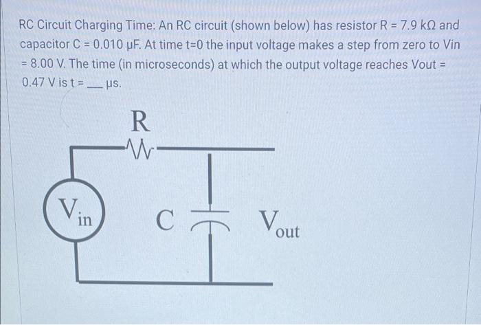Solved RC Circuit Time Constant: An RC circuit (as shown | Chegg.com