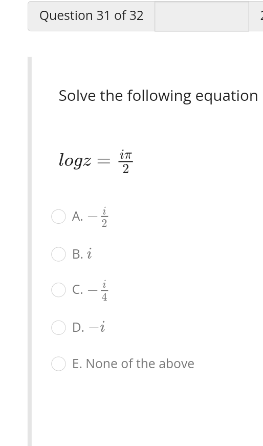 Solved Compute log(1−i) A. 2−iln2+4π B. 21ln2+4π C. | Chegg.com