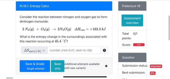 Solved Consider the reaction between nitrogen and oxygen gas | Chegg.com