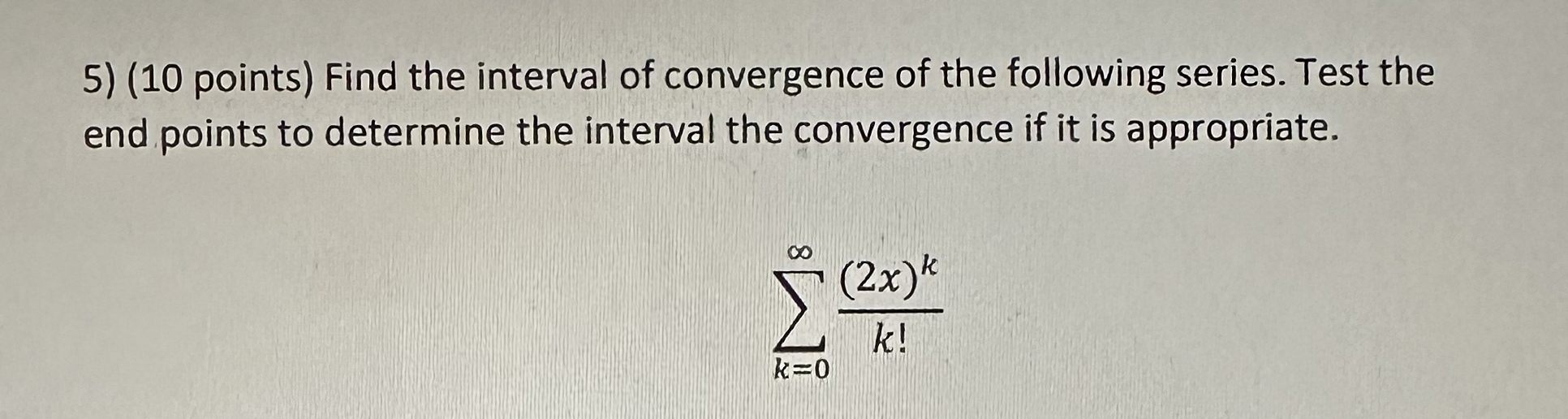 Solved (10 ﻿points) ﻿Find the interval of convergence of the | Chegg.com