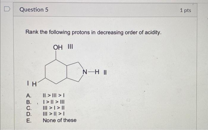 Solved Rank the following protons in decreasing order of | Chegg.com