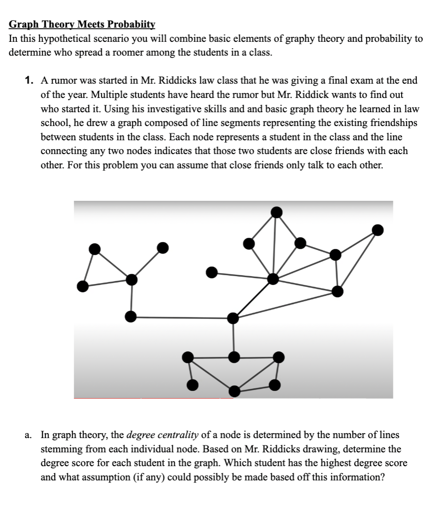 Solved Graph Theory Meets ProbabiityIn this hypothetical | Chegg.com