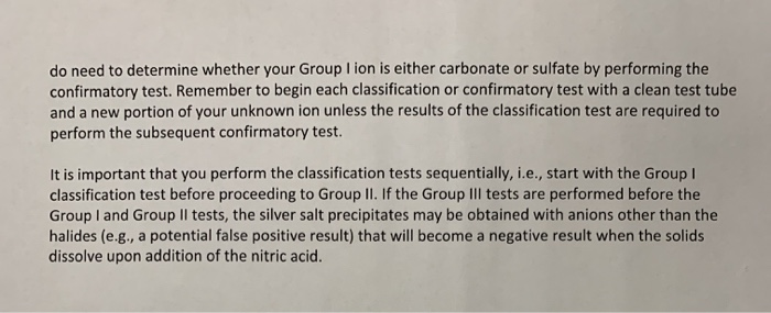 Solved Experiment 7: Qualitative Analysis - Anions Data | Chegg.com