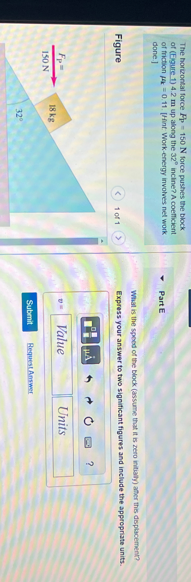 Solved The horizontal force Fp=150N ﻿force pushes the block | Chegg.com