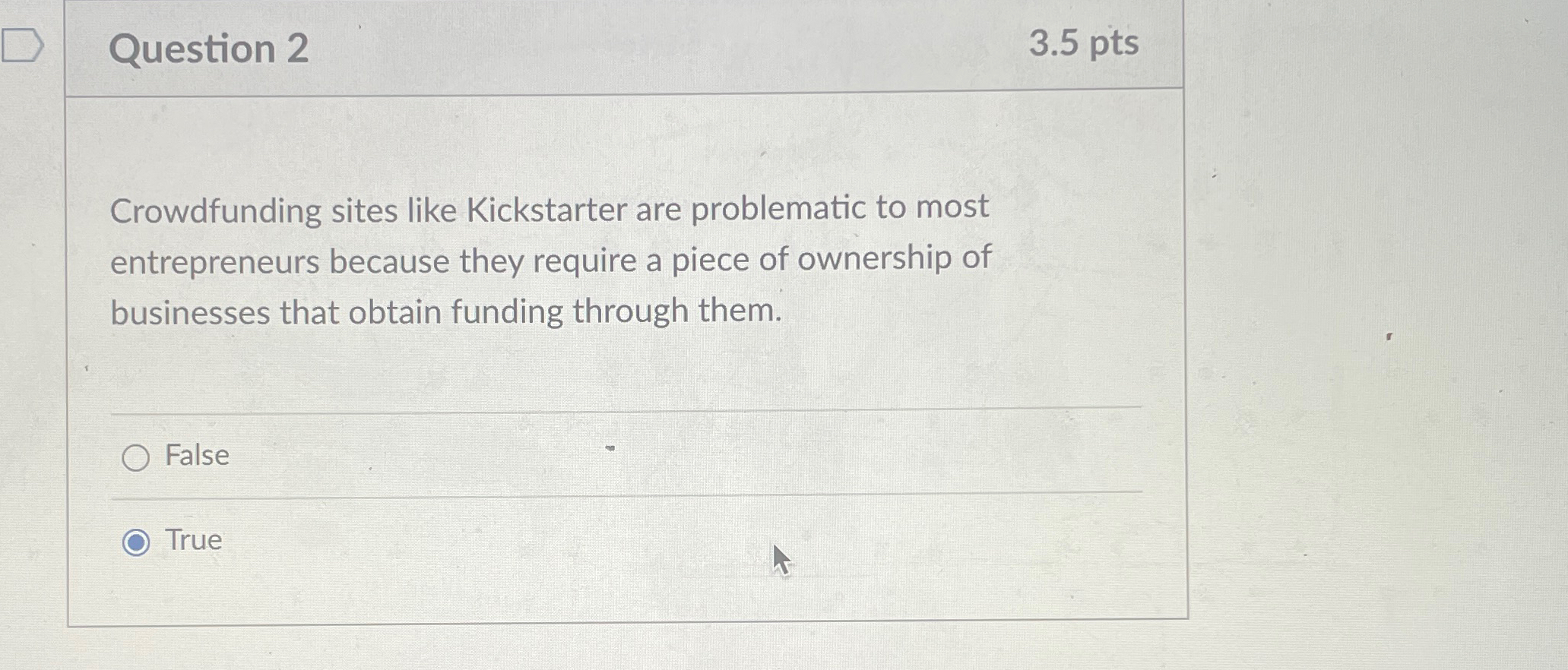 Solved Question 23.5 ﻿ptsCrowdfunding sites like Kickstarter | Chegg.com