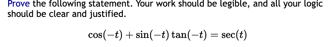 Solved Prove the following statement. Your work should be | Chegg.com