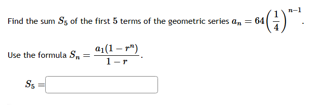 Find the sum S5 of ﻿the first 5 ﻿terms of ﻿the | Chegg.com