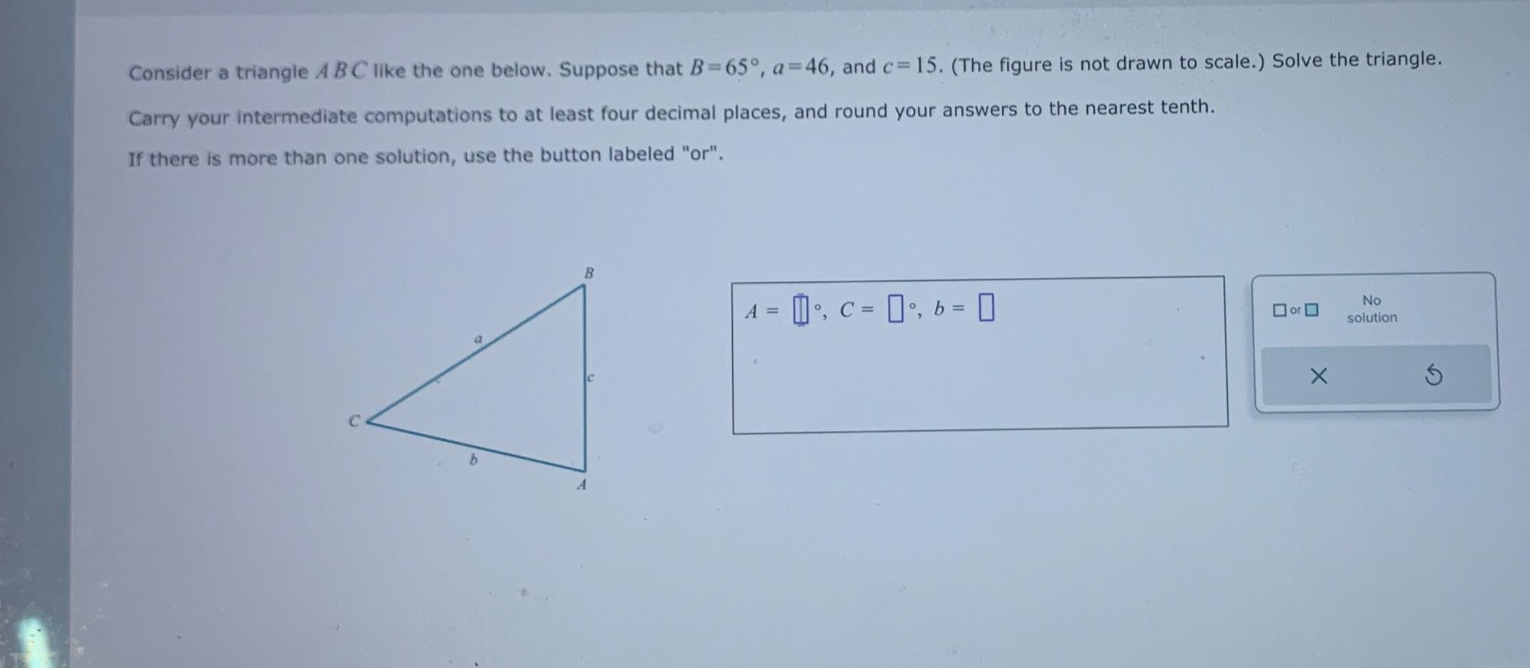 Solved Consider a triangle ABC like the one below. Suppose | Chegg.com