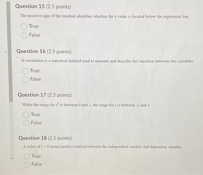 Solved 1. True - False Each of the following should be read | Chegg.com