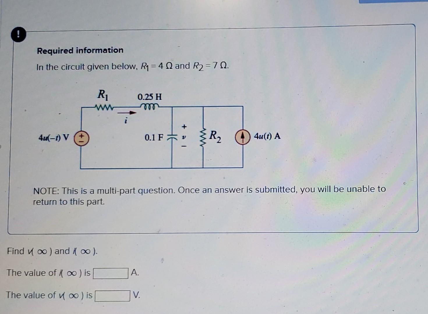 [Solved]: Required information In the circuit given belo